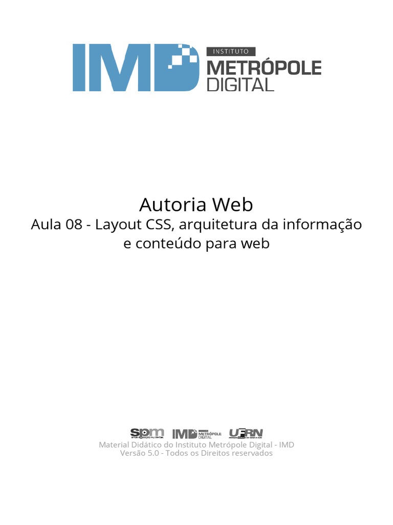 08 Layout Css Arquitetura Da Informacao e Conteudo para Web AUTORIA WEB IMD | PDF | Html ...