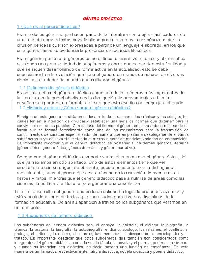 Género Didáctico | PDF