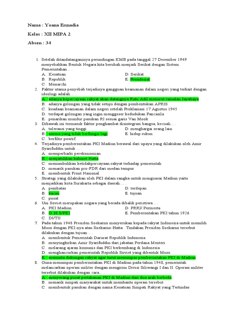 Remed PHT Sejarah SMT 1 | PDF