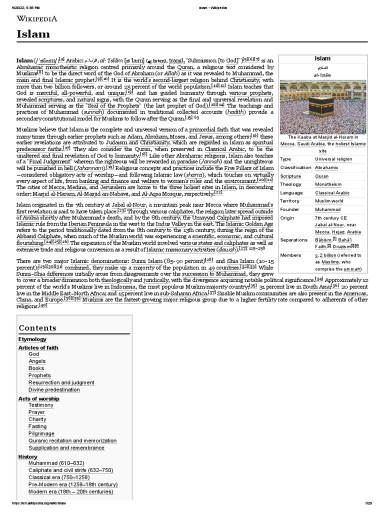 Islam - Wikipedia | Download Free PDF | Ali | Hajj