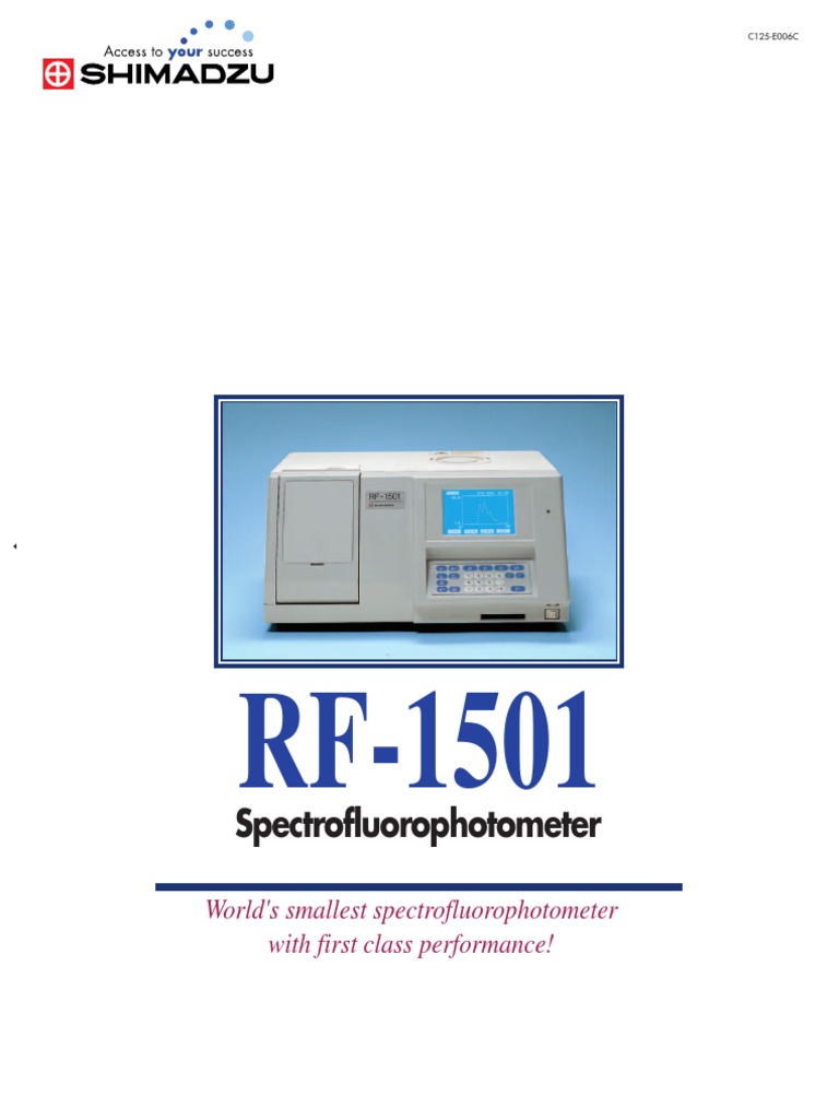Manual RF-1501 | PDF | Raman Spectroscopy | Emission Spectrum