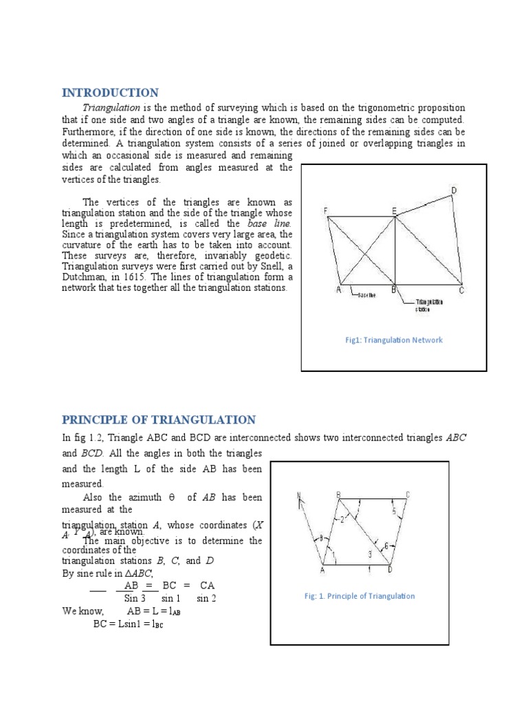 Triangulation Pdf Triangle Surveying