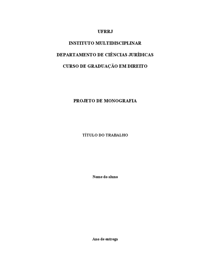 Modelo Projeto De Pesquisa Pdf