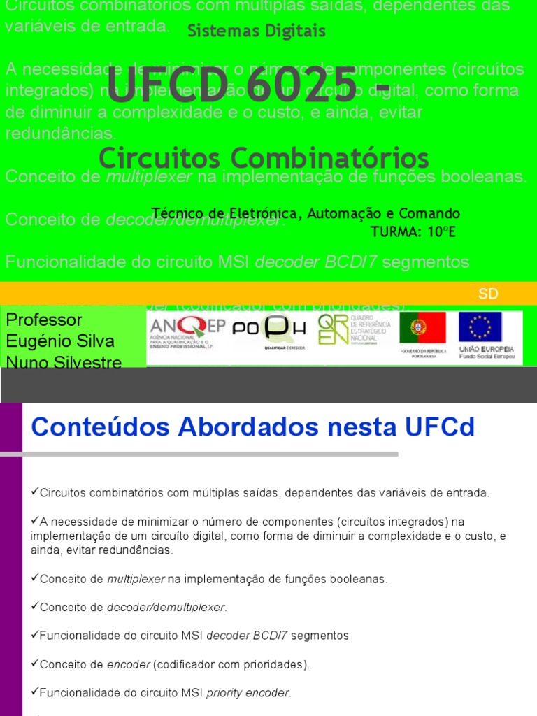 UFCD 6025 - Circuitos Combinatórios | PDF | Engenharia Elétrica ...