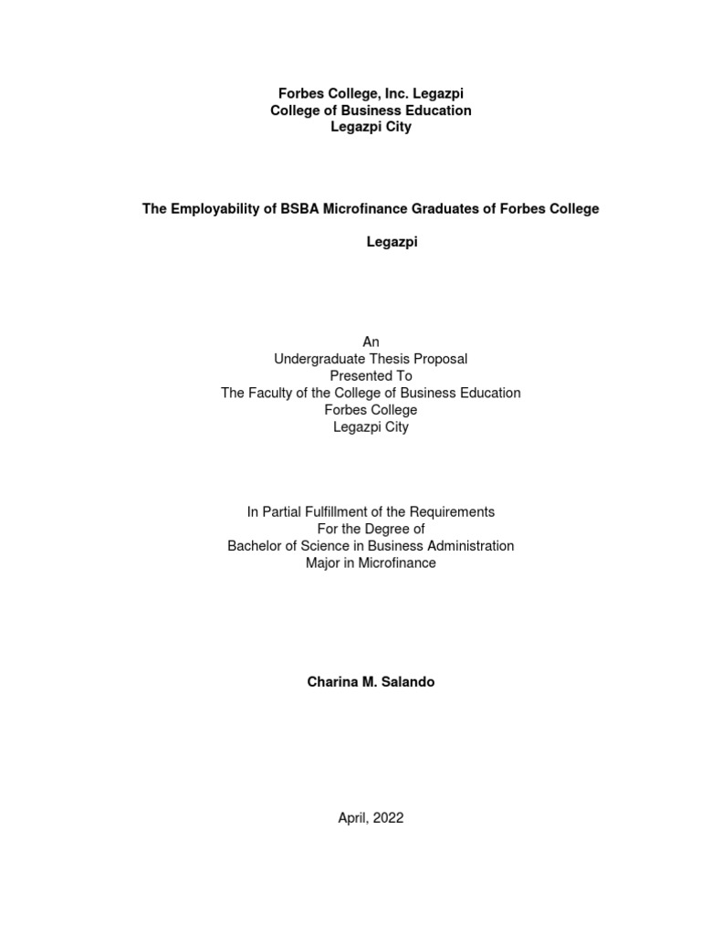 Thesis Sample | PDF | Microfinance | Thesis