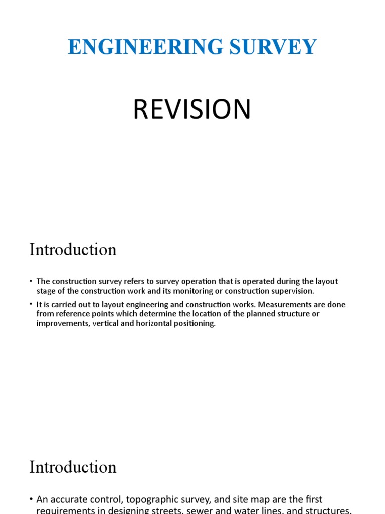 Construction Survey | PDF | Surveying | Sanitary Sewer