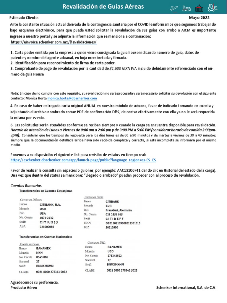 Revalidación Guías Aéreas Importación 2022 MEX Portal de Revalidaciones ...