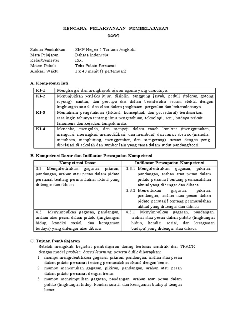RPP Rencana Aksi 2 | PDF