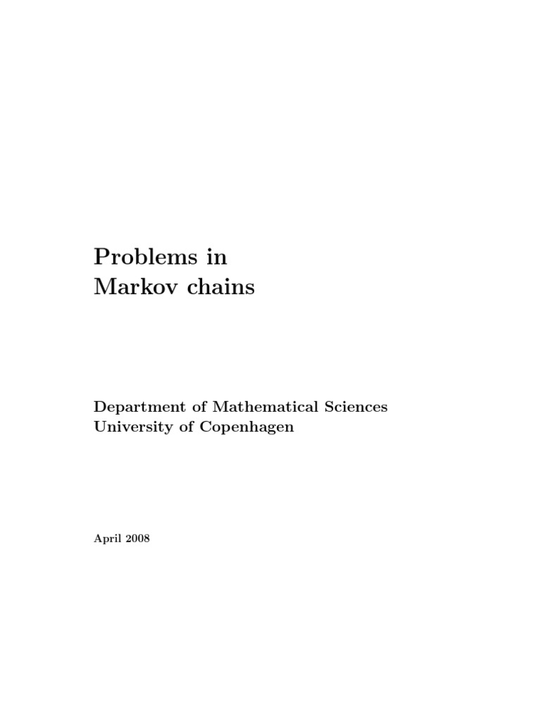 Problems Markov Chains Pdf Markov Chain Stochastic Process
