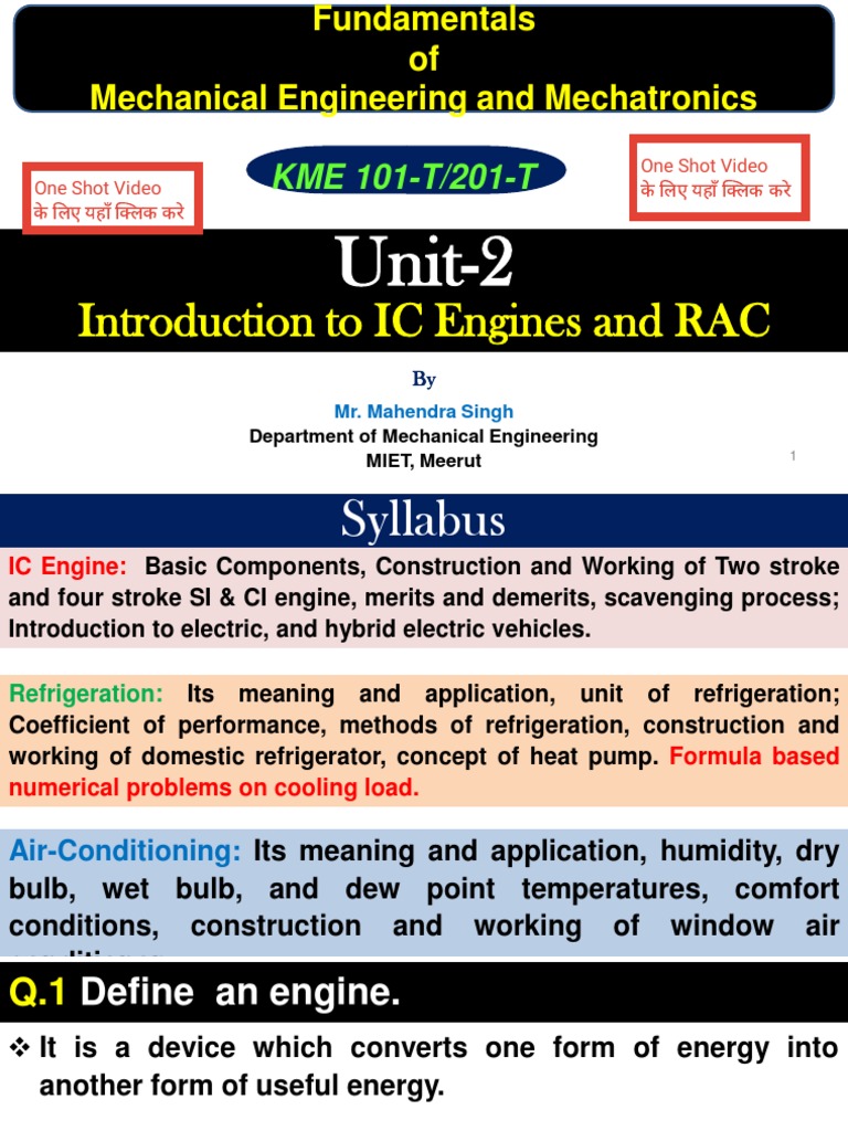 UNIT-2 IC engine & RAC | PDF | Internal Combustion Engine | Hybrid ...