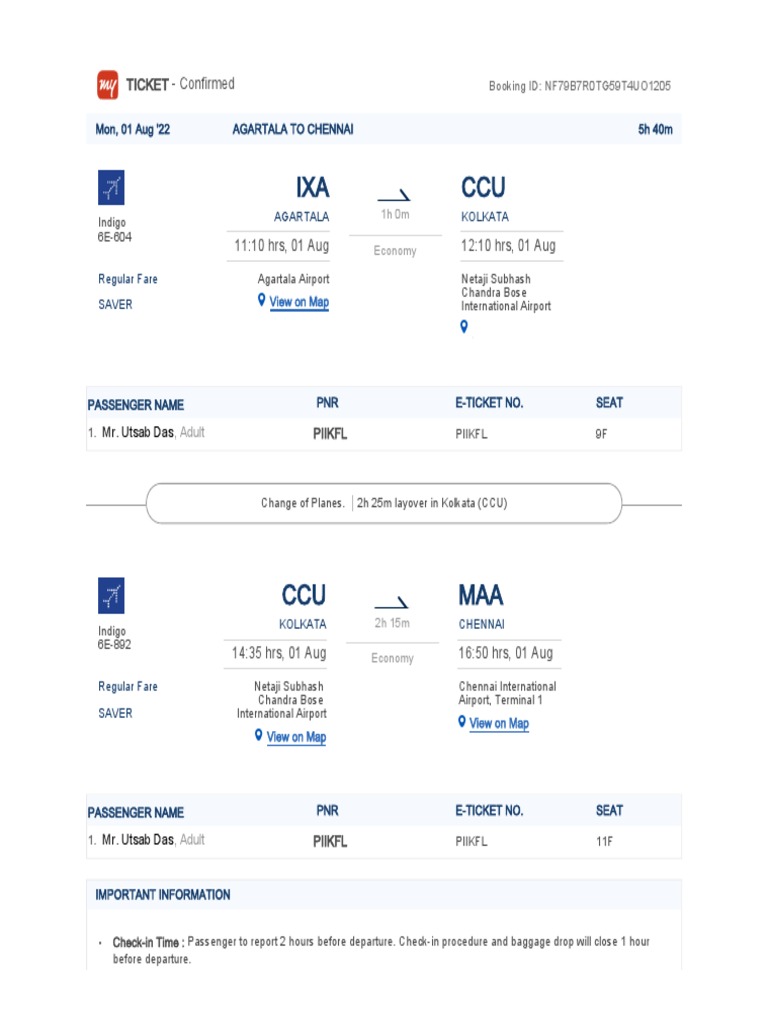 Flight Details for Utsab Das | PDF | Identity Document | Airport