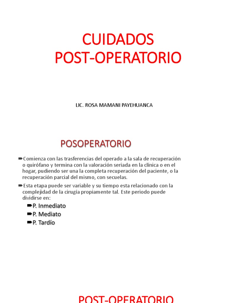 12-21 Cuidados Post - Operatorios | PDF | Anestesia | Medicina CLINICA