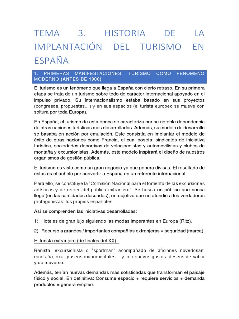 Tema 3 | PDF | Turismo | España