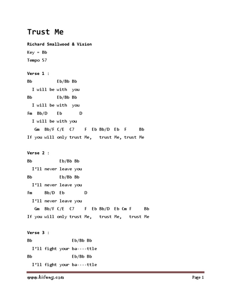 Richard Smallwood - Trust Me | Musical Forms