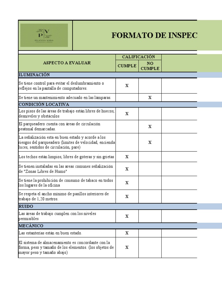 Formato de Inspeccion de Instalaciones | PDF
