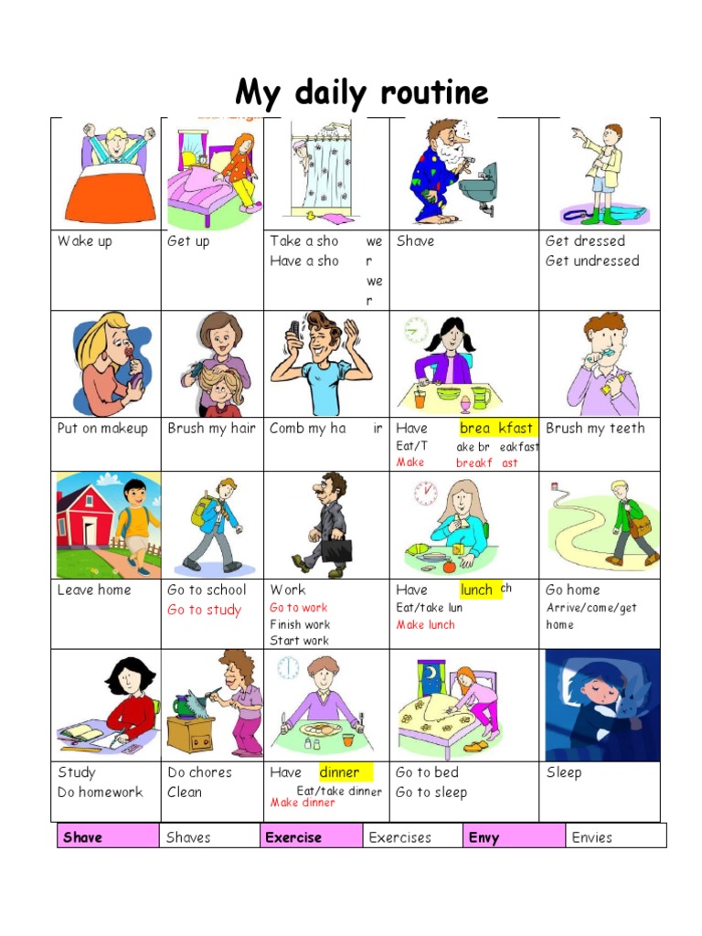 My Daily Routine | PDF | Syntax | Languages