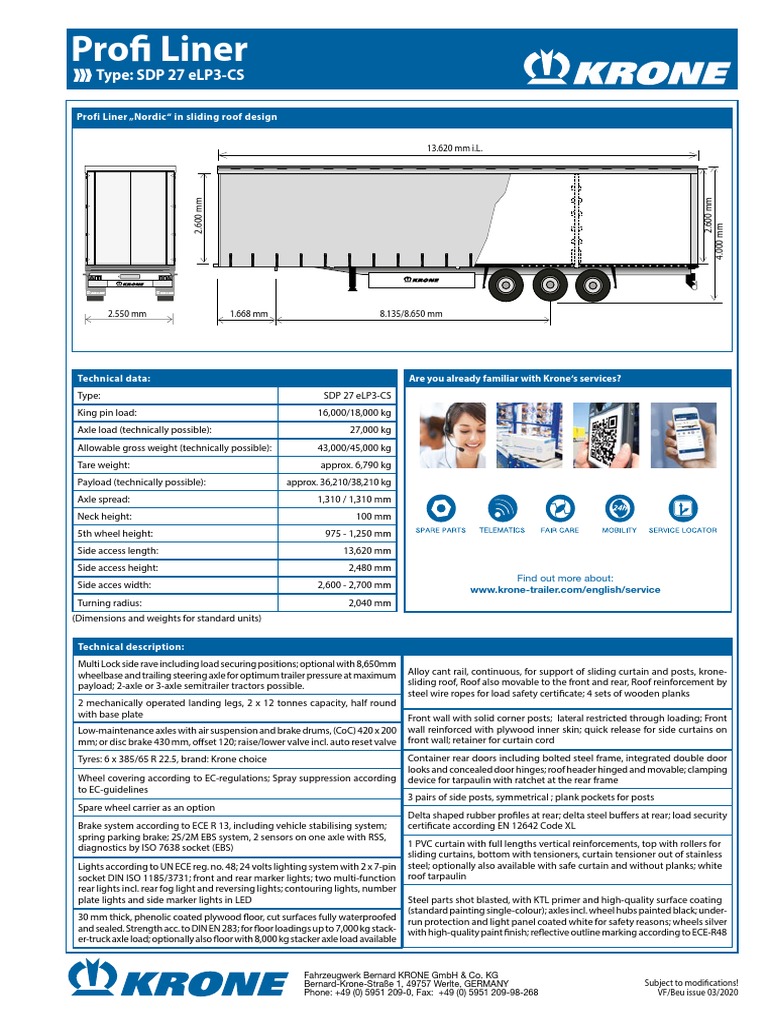 Profi Liner 3P-CS GB | PDF | Door | Axle