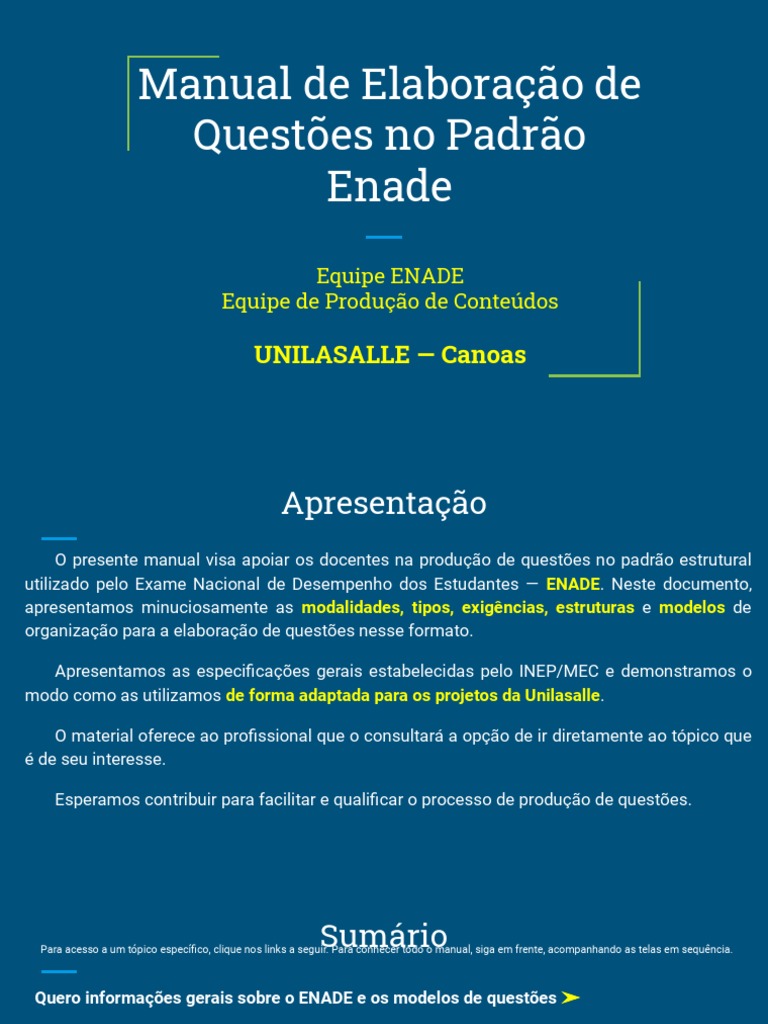 Manual para Elaboração de Questões Modelo ENADE - 2021.2 - Banco de ...
