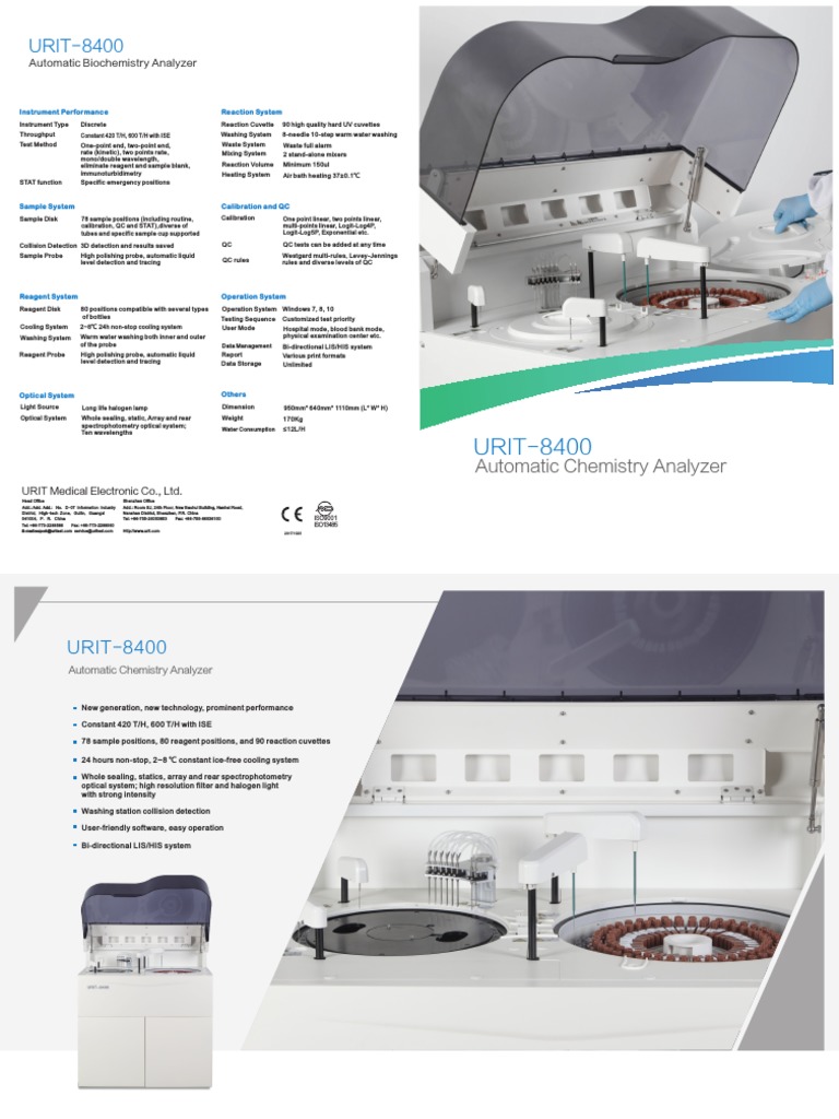 URIT-8400 Automatic Chemistry Analyzer | PDF | Spectrophotometry ...