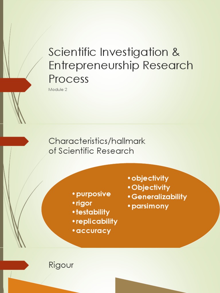 M2Scientific Investigation Entrepreneurship Research Process | PDF | Inductive Reasoning ...