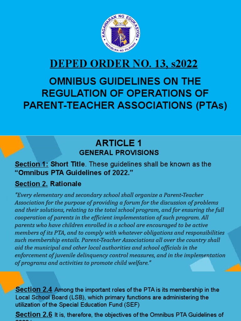 DEPED ORDER NO. 13 s2022 | PDF | Government