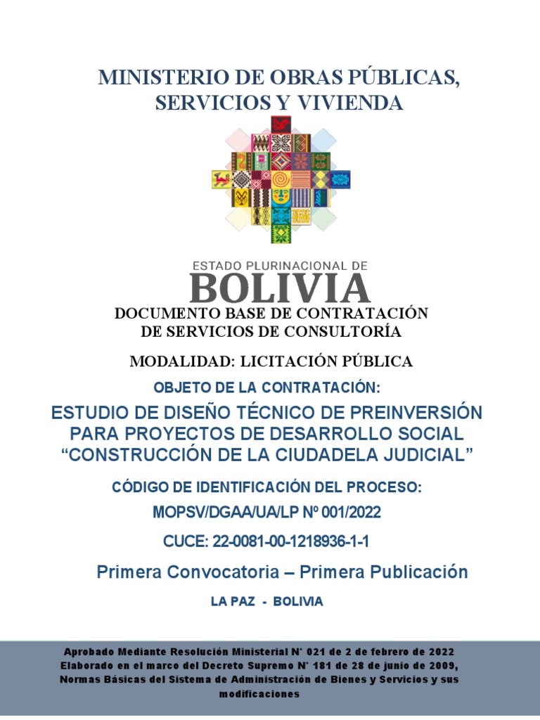 Ministerio de Obras Públicas, Servicios Y Vivienda | PDF | Presupuesto | Bolivia