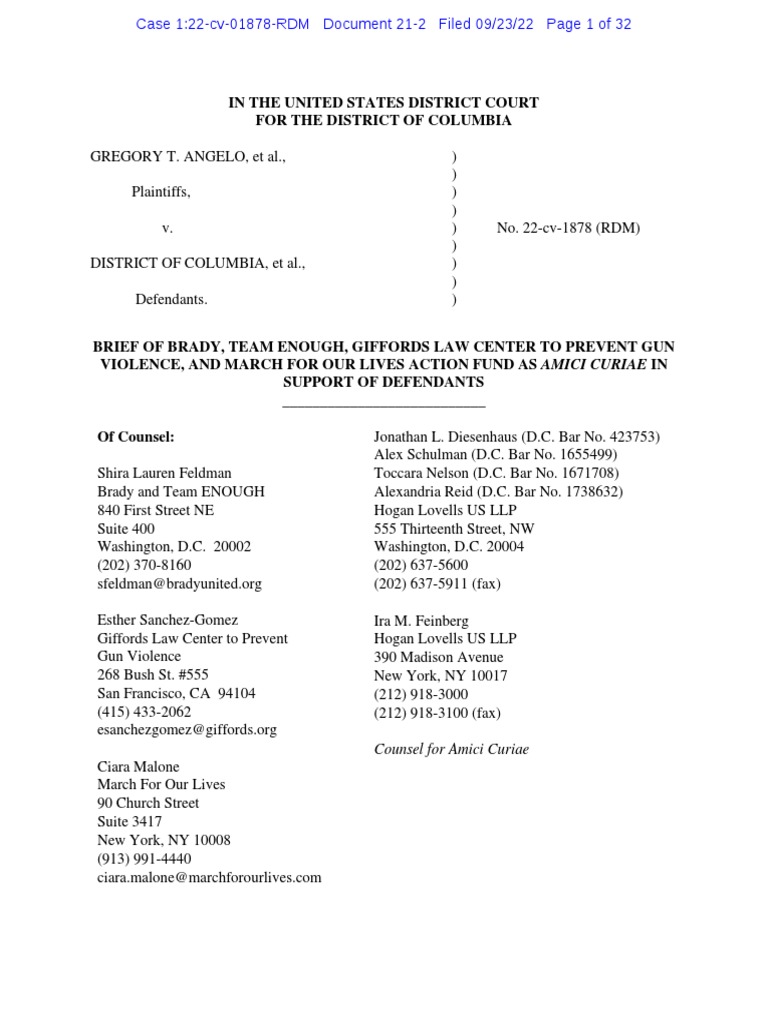 09 23 2022 Dkt212AngeloAmicusBrief | PDF | District Of Columbia V ... 09 23 2022 Dkt212AngeloAmicusBrief | PDF | District Of Columbia V ...