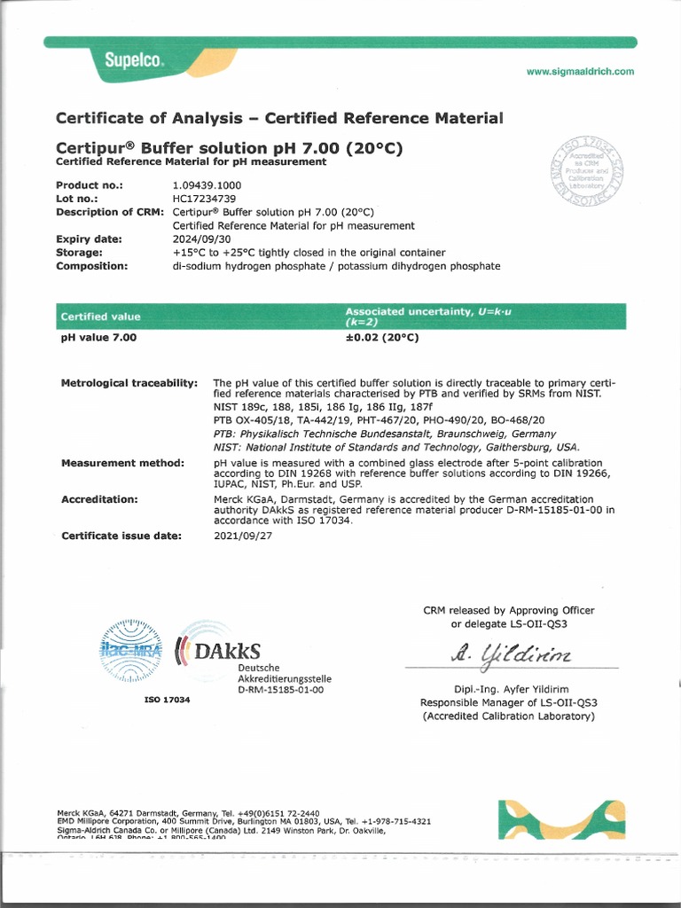 Buffer 7 Merck | PDF