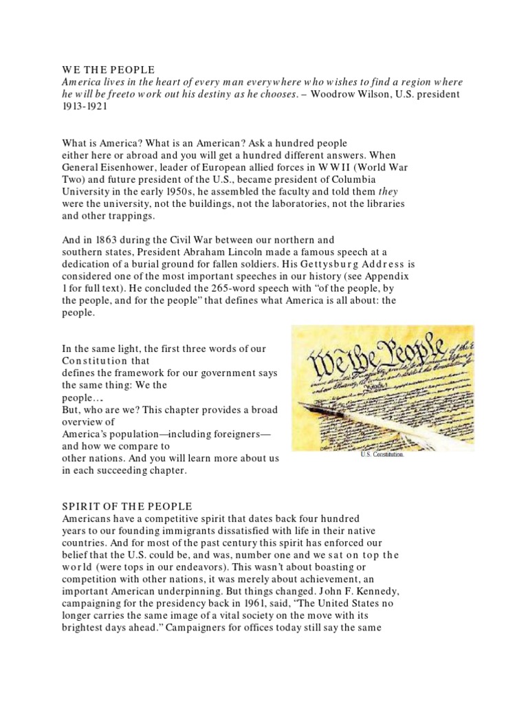 Chapter 1-We The People | PDF | Child Care | Woman