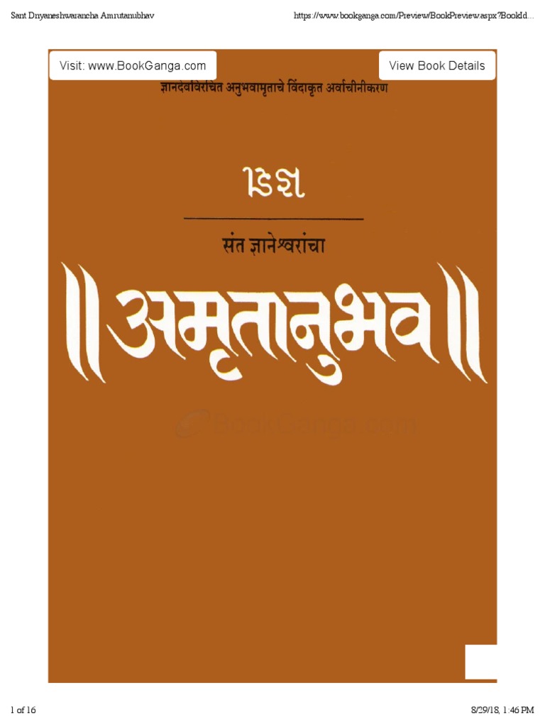 Sant Dnyaneshwarancha Amrutanubhav | PDF