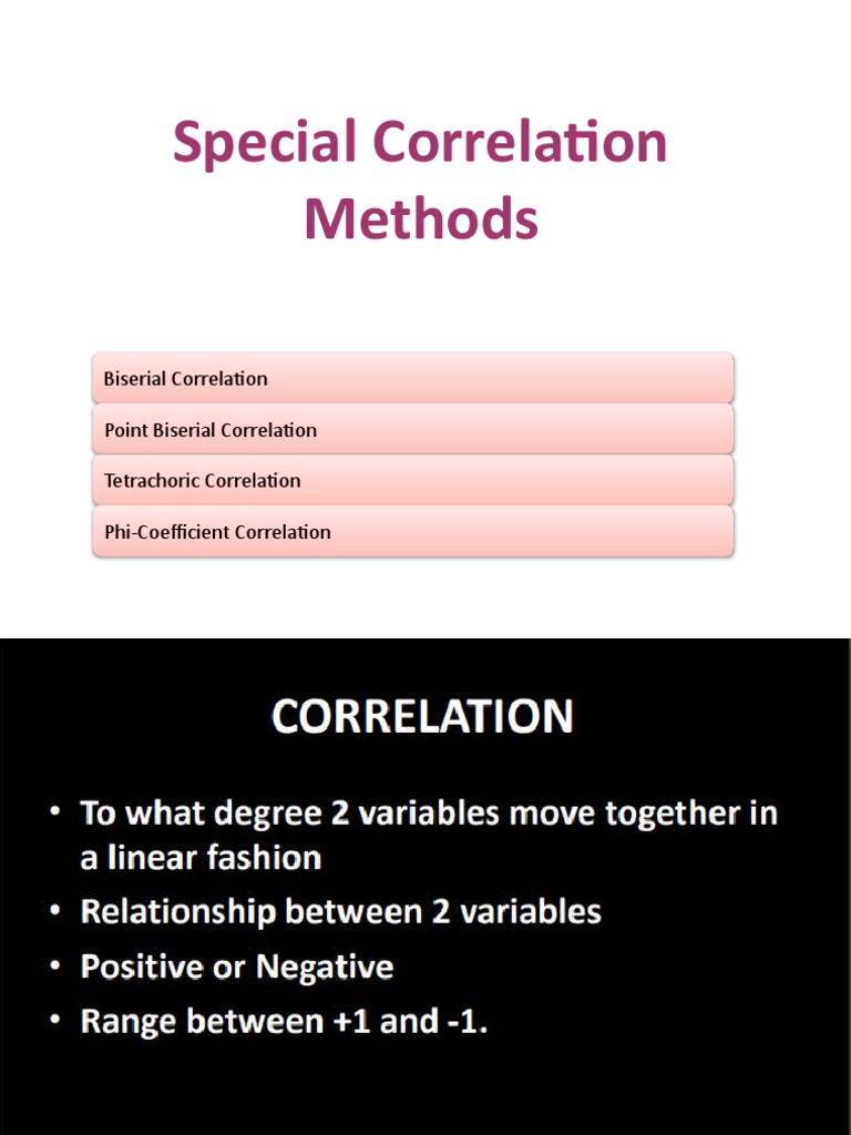 Special Correlation Methods | PDF | Multivariate Statistics | Scientific Method