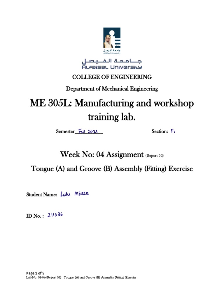 ME 305L Report No. 02 | PDF | Technology & Engineering
