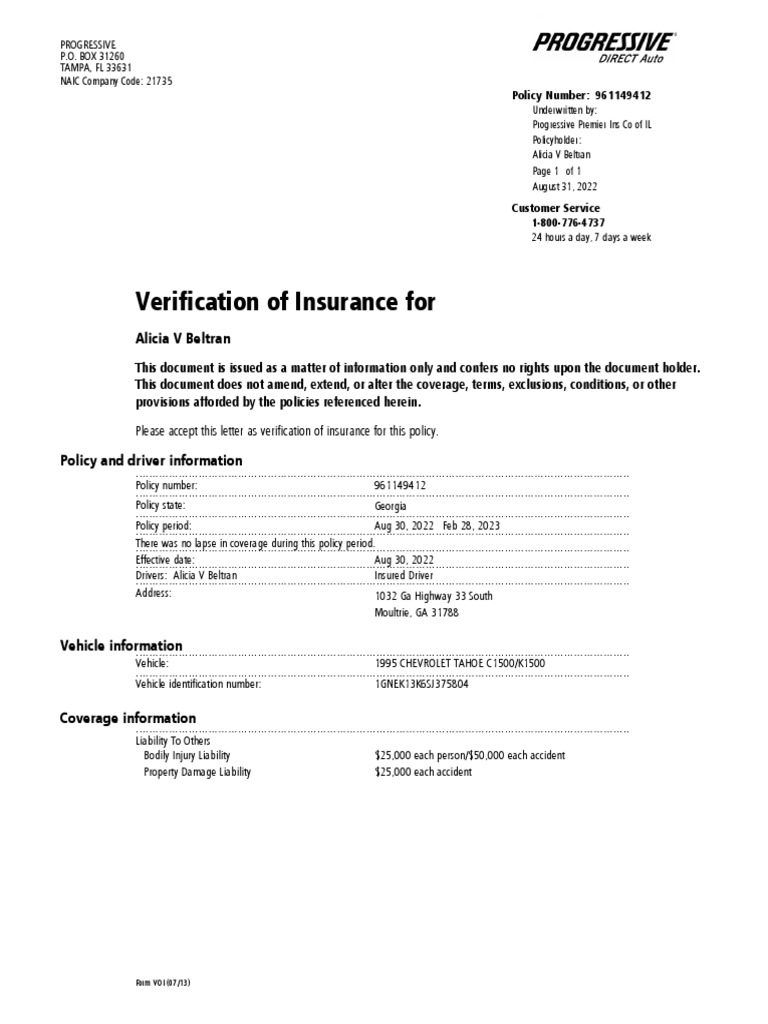 Verification of Insurance | PDF | Service Industries | Risk