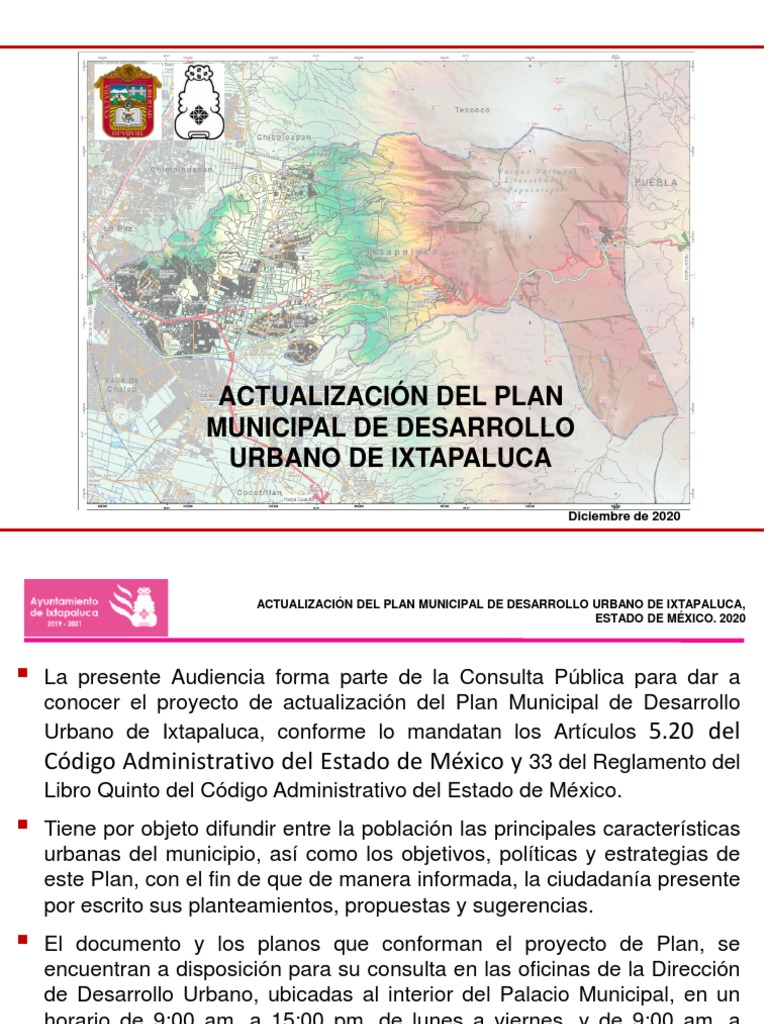 Presentación Plan Mdu Ixtapaluca 2020 | PDF | México | Planificación urbana