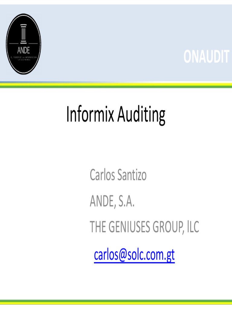 Ande Informix Auditing Pdf Computer File Databases