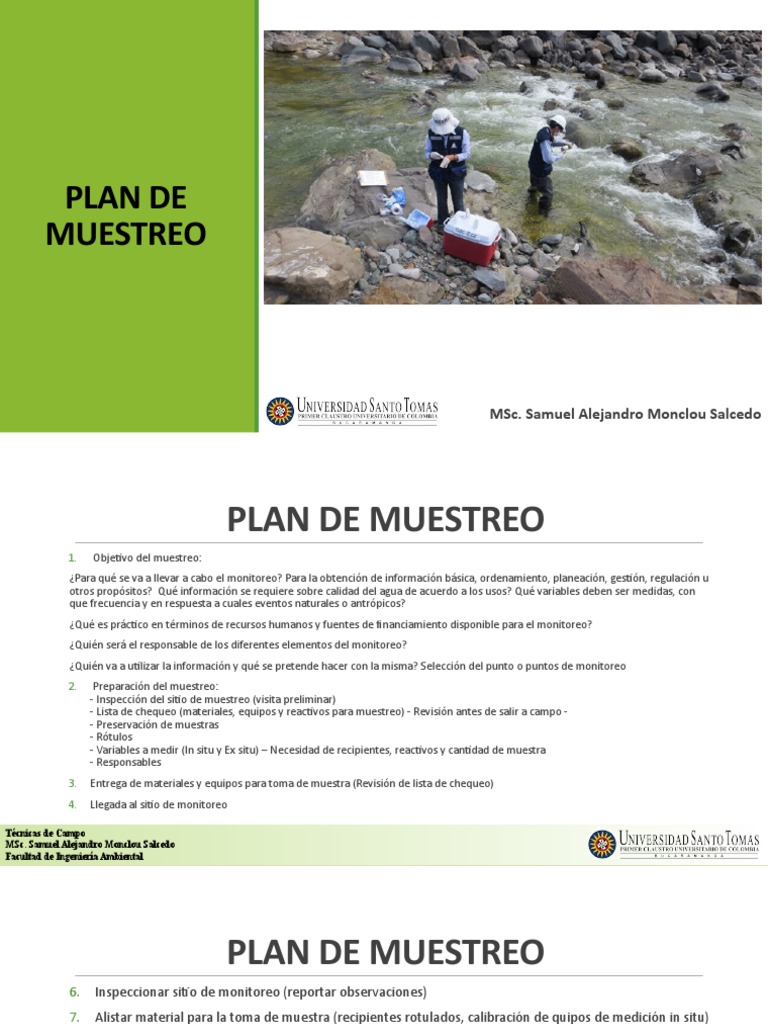 Semana 3 - Plan de Muestreo y Características Del Agua | PDF | Agua | Ácido