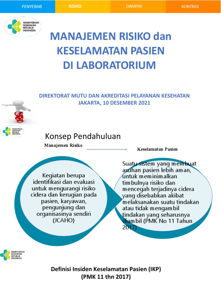 Manajemen Risiko Dan Keselamatan Pasien Di Lab-Dr - Irna Lidiawati, MARS - Kemkes PDF | PDF