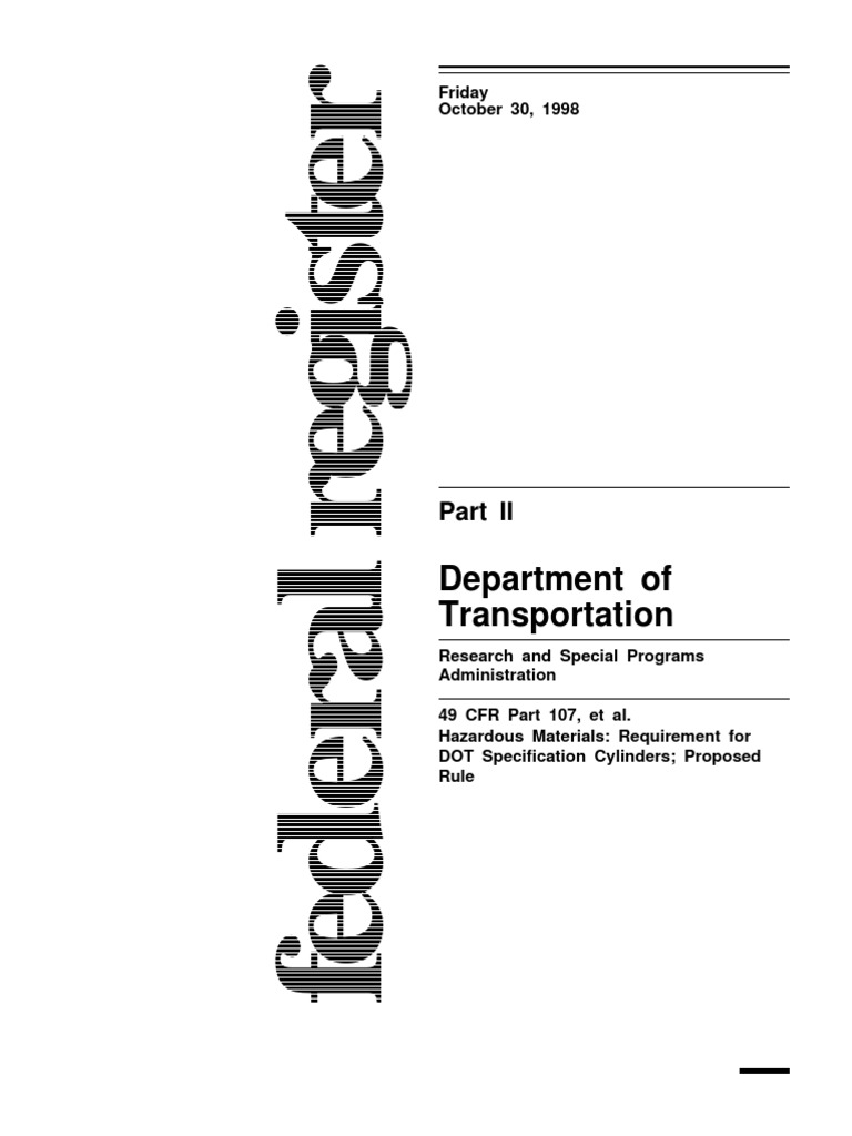49 CFR Part 107 | PDF | Dangerous Goods | Strength Of Materials