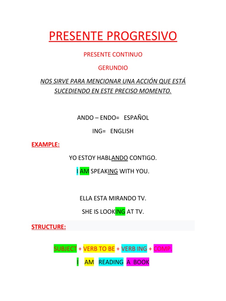 Present Progresive | PDF