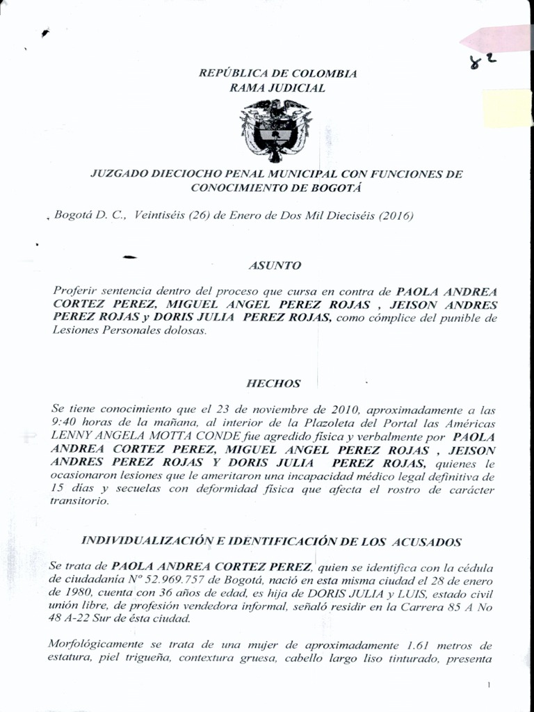 Sentencia Condenatoria | PDF