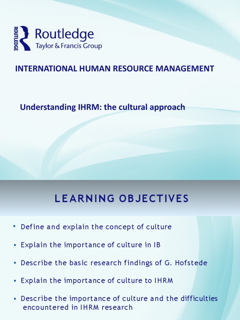 Chapter 4 IHRM and Culture | PDF | Psychology | Behavioural Sciences