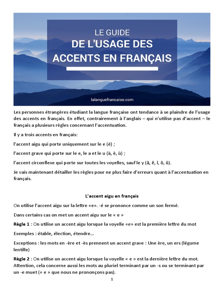 Guide des Accents en Français | PDF | Accent tonique | Communication ...