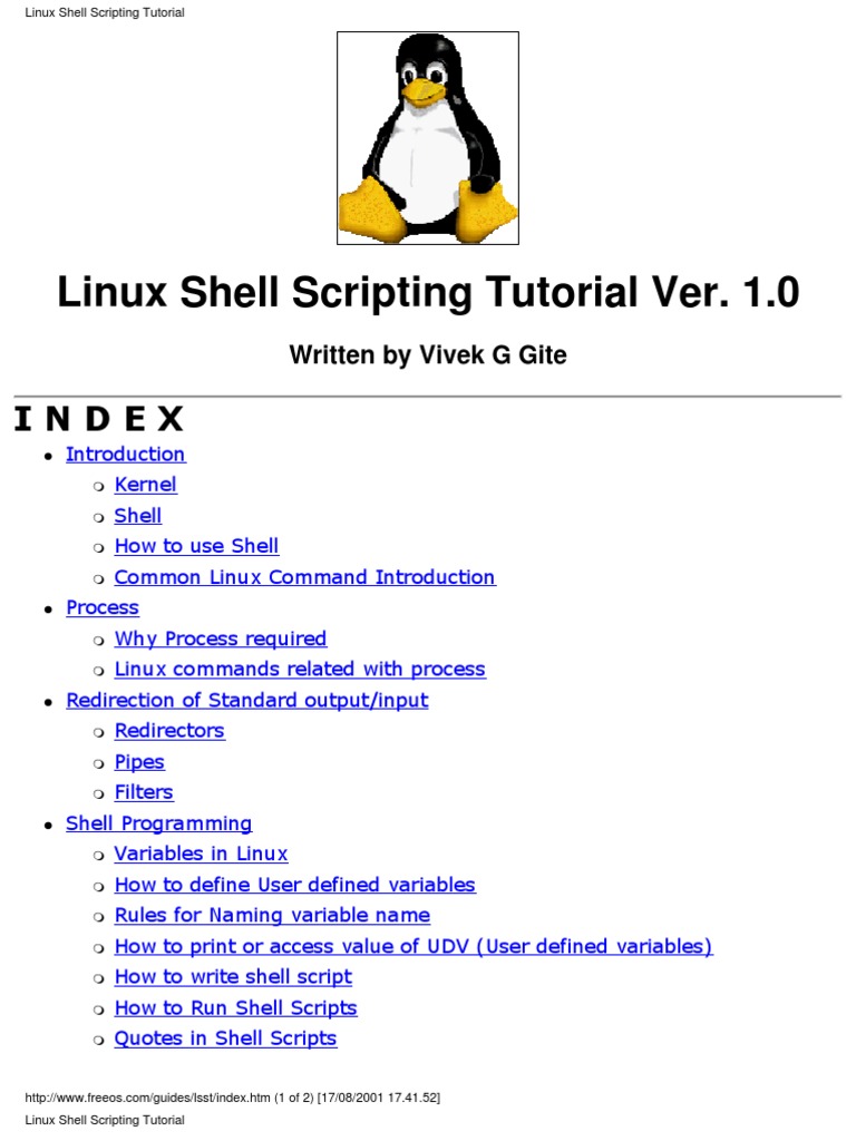 (Ebook) Linux Shell Scripting Tutorial | PDF | Command Line Interface ...