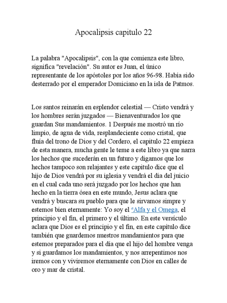 Apocalipsis Capitulo 22 | PDF