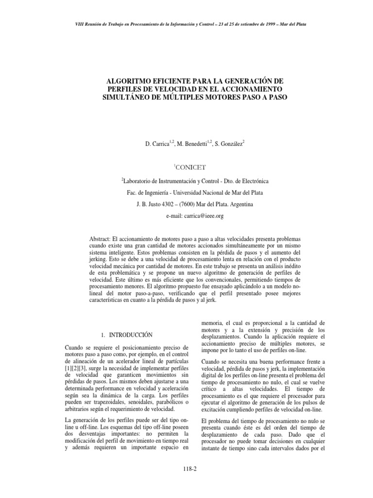 Algoritmo Eficiente para La Generación de Perfiles de Velocidad en El ...