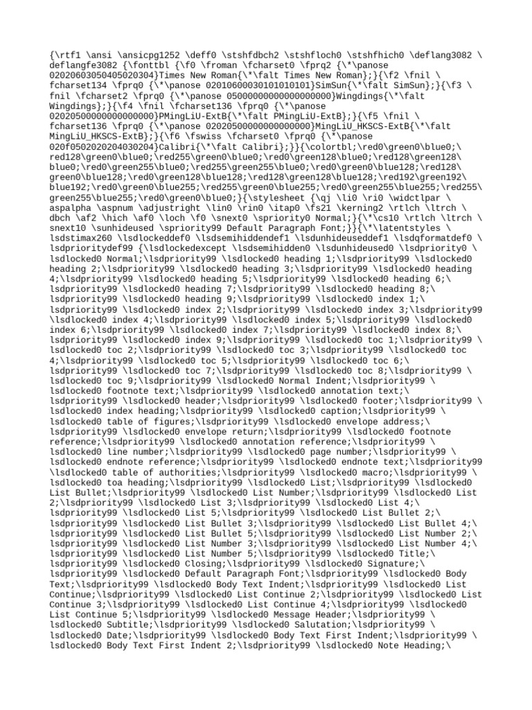 RTF Document Structure Guide | PDF | Html | Hyperlink