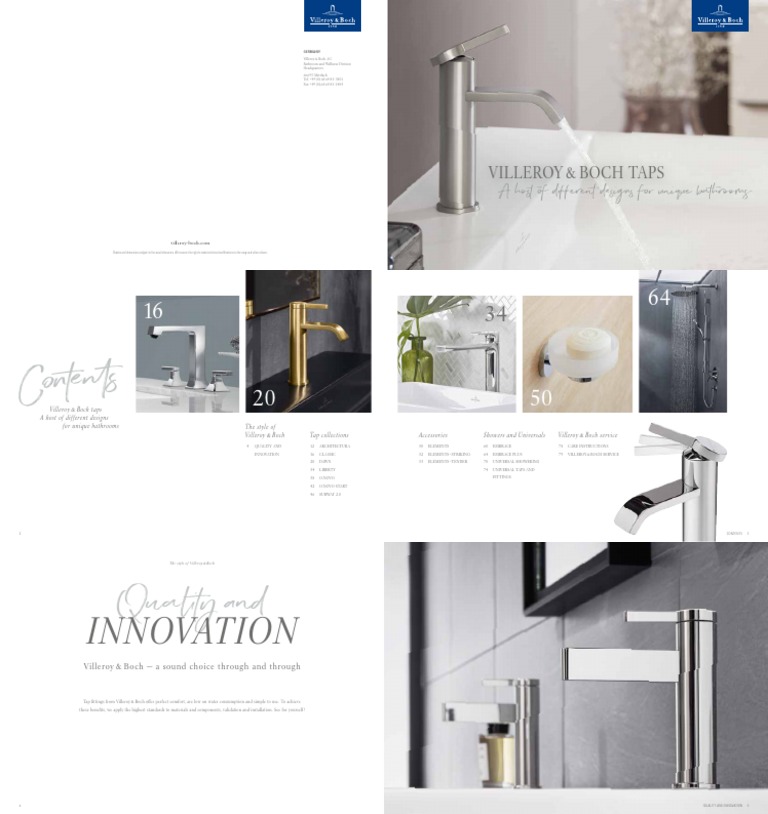 Villeroy & Boch Tap Designs Guide | PDF | Tap (Valve) | Bathroom