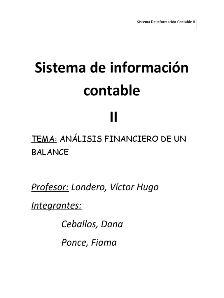 Balance SIC - Instancia | PDF | Capital de trabajo | Contabilidad