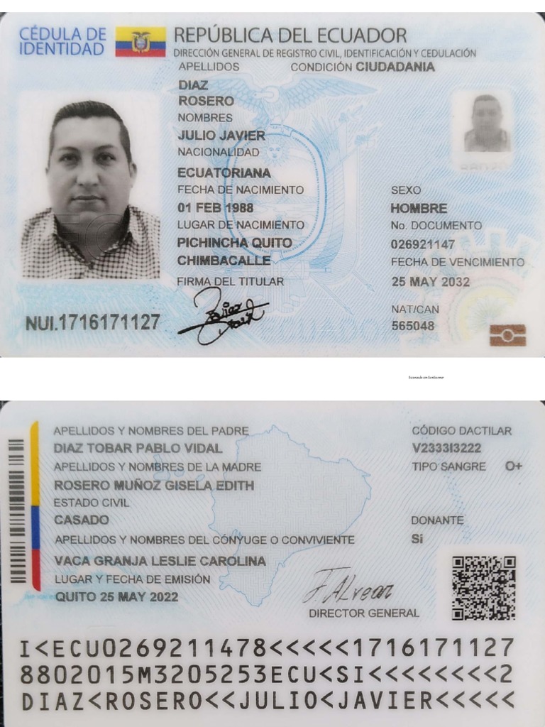 Cédula Javier | PDF