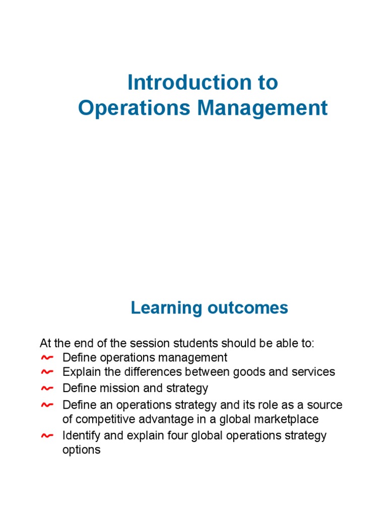 Lecture 1 Operations Management And Productivity S Descargar
